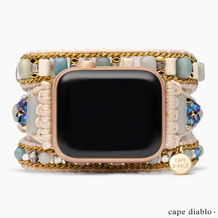 Cape Diablo White Labradorite Apple Watch Strap at Leaf Boutique